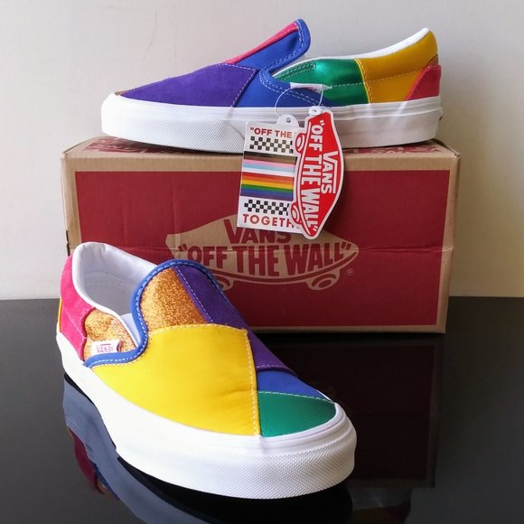 Vans | Shoes | Vans Womens Classic Slipon Pride Patchwork Sneaker ...